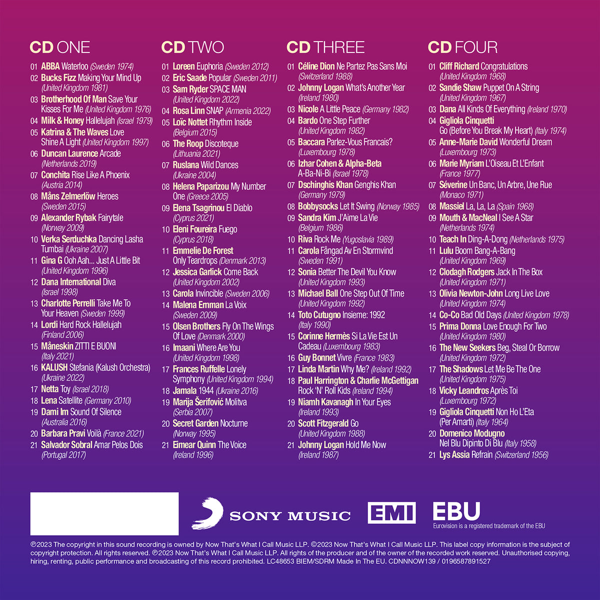 NOW That's What I Call Eurovision Song Contest (4CD) - NOW MUSIC ...