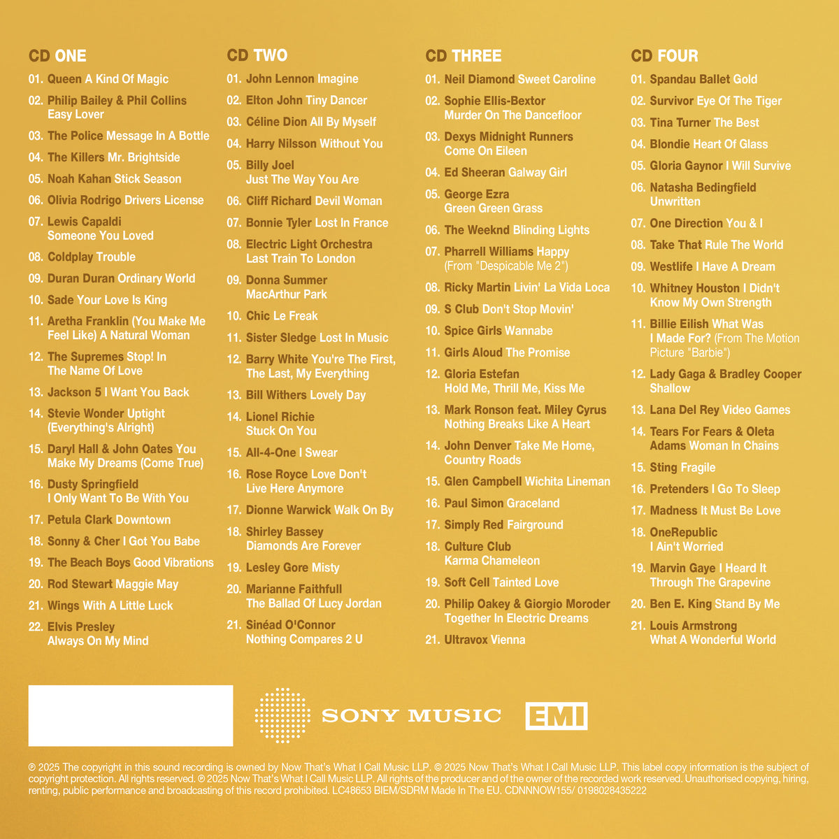 NOW That's What I Call Gold - The Ultimate Hits (4CD) - NOW MUSIC ...