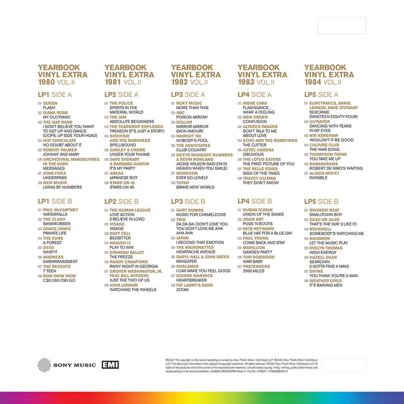 NOW - Yearbook 1980 - 1984: Vinyl Extra Vol.2 (5LP) - NOW MUSIC ...