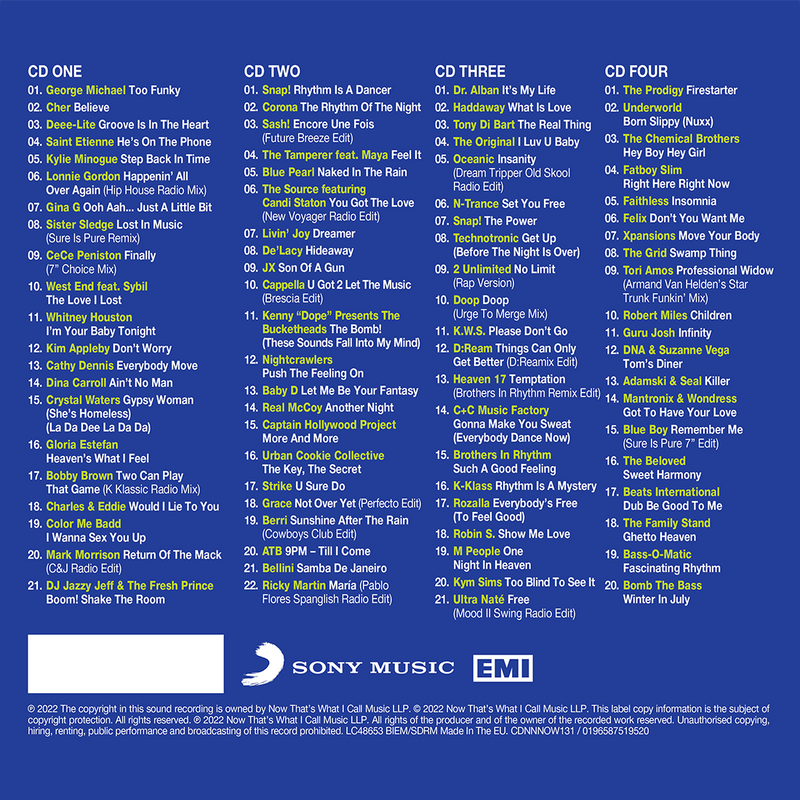 NOW That’s What I Call 90s: Dancefloor (4CD) - NOW MUSIC Official Store