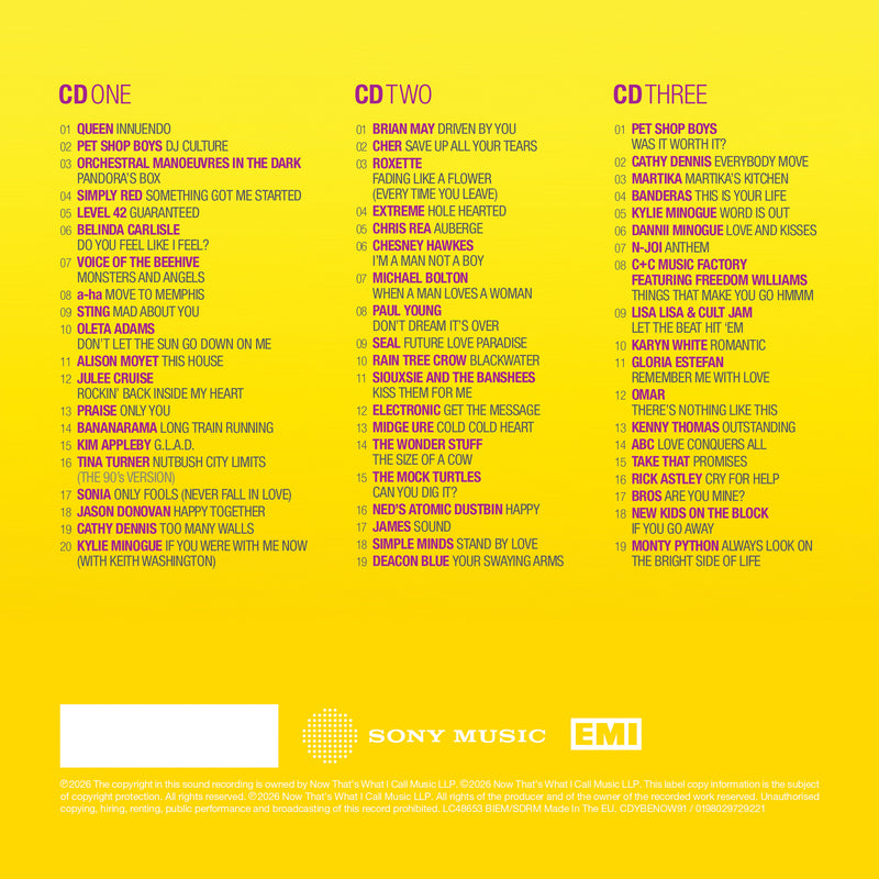 NOW – Yearbook Extra 1991 (3CD) - NOW MUSIC Official Store