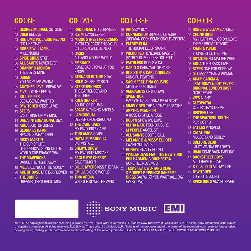 NOW - Yearbook 1998 (Special Edition 4CD) & Exclusive Numbered Print ...