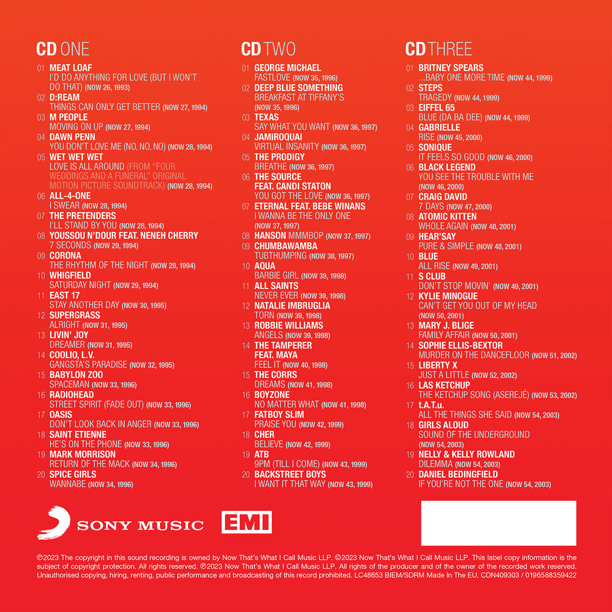 NOW That's What I Call 40 Years: Volume 2 - 1993-2003 (3CD) - NOW MUSIC ...